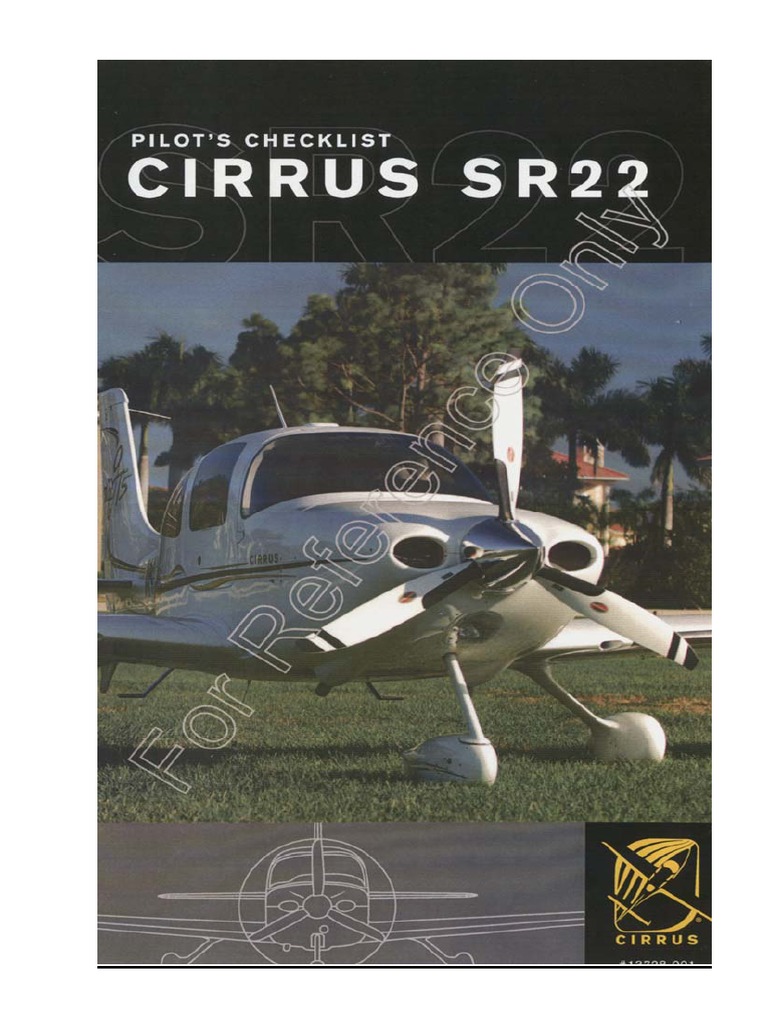 SR22 Checklist PDF | PDF | Turbine Engine Failure | Flap (Aeronautics)