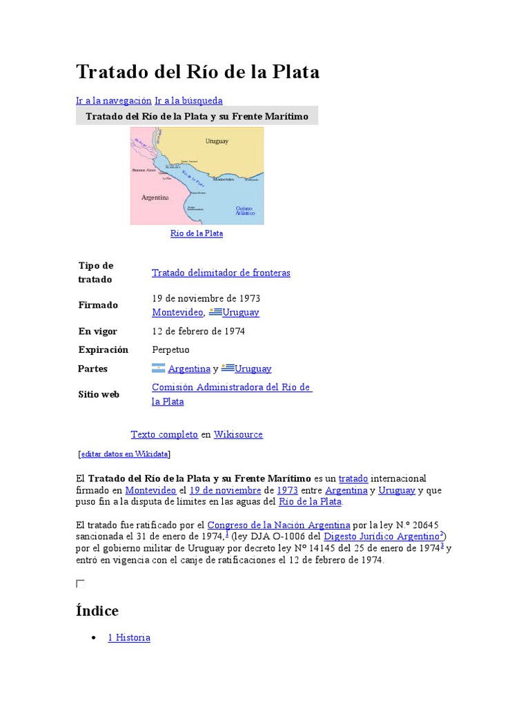 Tratado Del Río de La Plata 1 | PDF | Argentina | Tratado