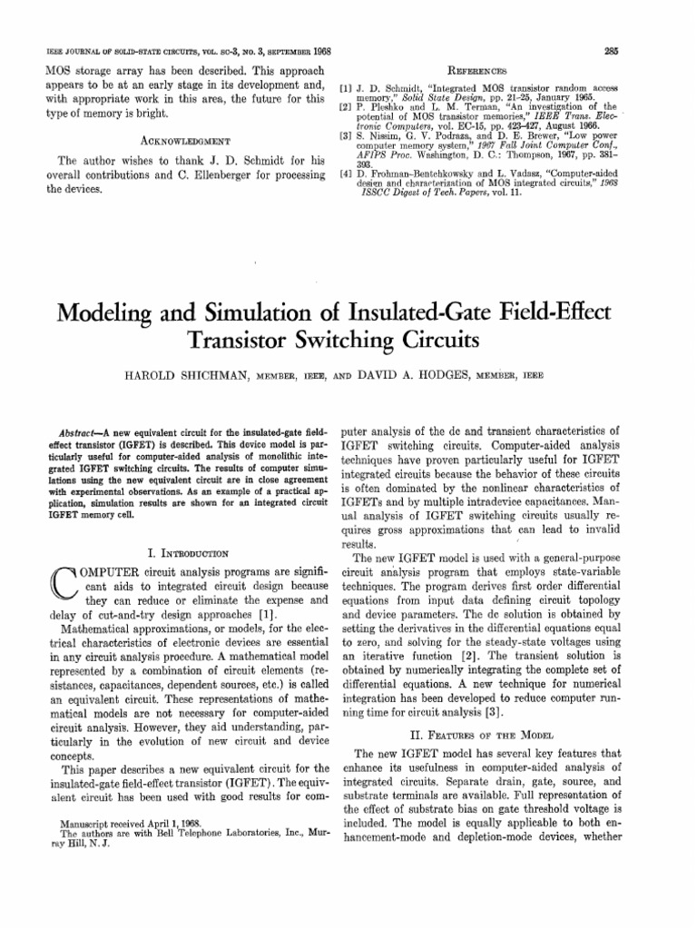 Modeling and Simulation of Insulated-Gate Field-Effect Transistors ...