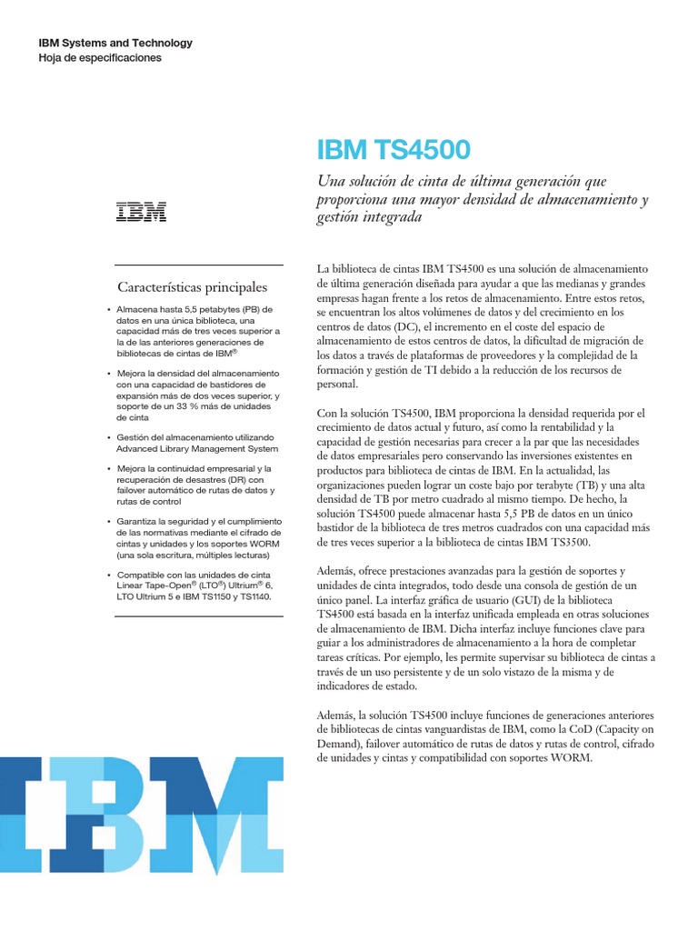 Ibm TS4500 PDF | PDF | Biblioteca (informática) | Ibm