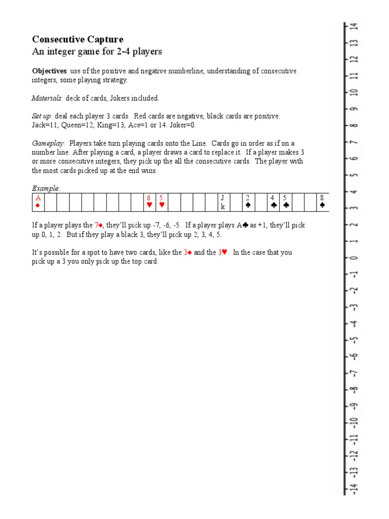 Integer Card Games for Learning | PDF | Discrete Mathematics | Rummy