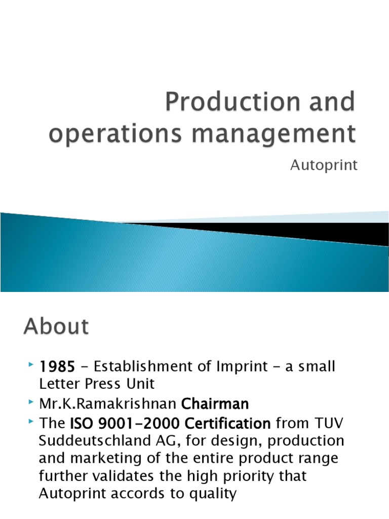 Production and Operations Management | PDF