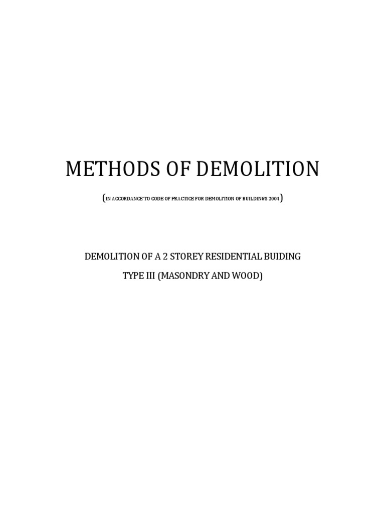 Demolition Saftey and Methodology | PDF | Demolition | Column