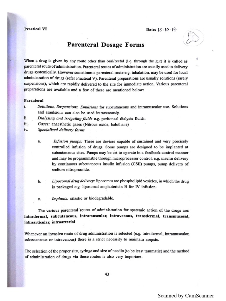 p6 Parenteral Dosage Forms PDF | PDF
