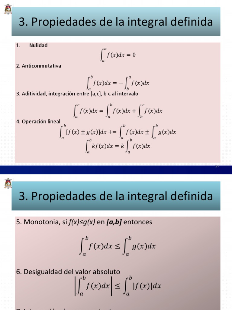 Propiedades de La Integral Definida | PDF | Intervalo (Matemáticas ...