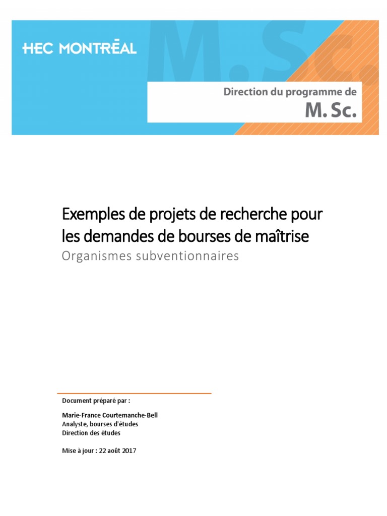 Exemples Expliqué Projets-De-Recherche - M7 | PDF | International ...