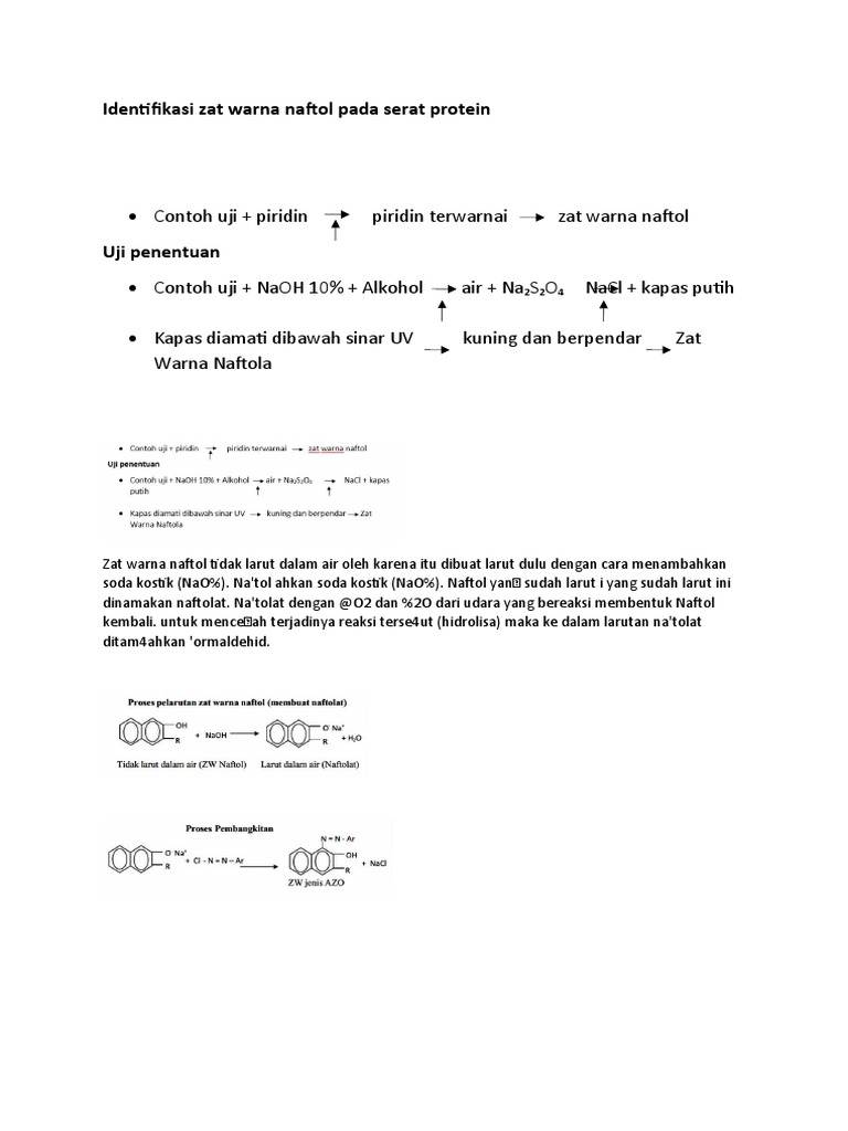 Identifikasi Zat Warna Naftol Pada Serat Protein | PDF
