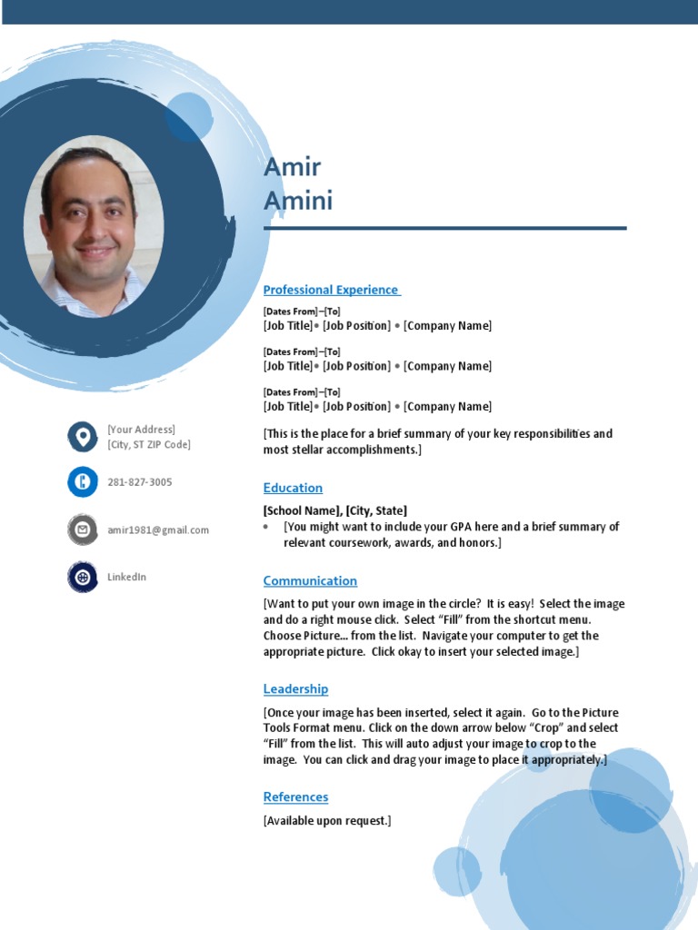 Resume Template - Blue Spheres | PDF