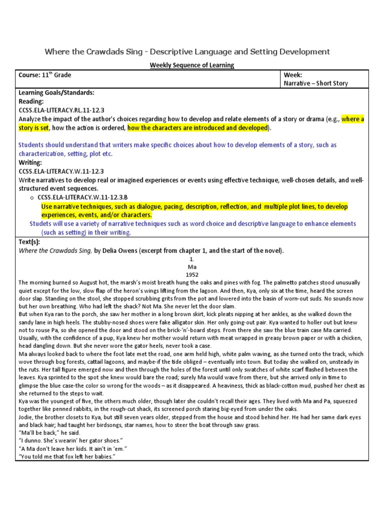 Where The Crawdads Sing | PDF | Narrative | Phrase