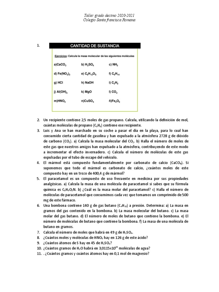 Conversión de Gramos a Moles en Química | PDF | Ciencia y matemáticas