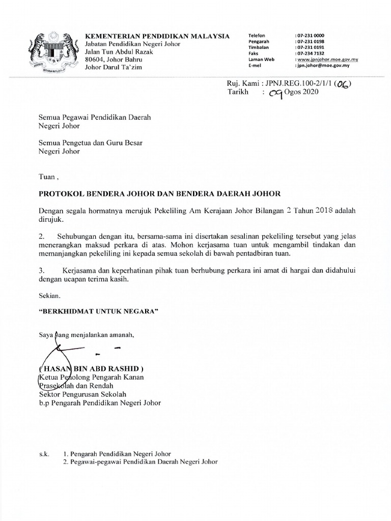 Protokol Bendera Johor Dan Bendera Daerah-Daerah Johor | PDF