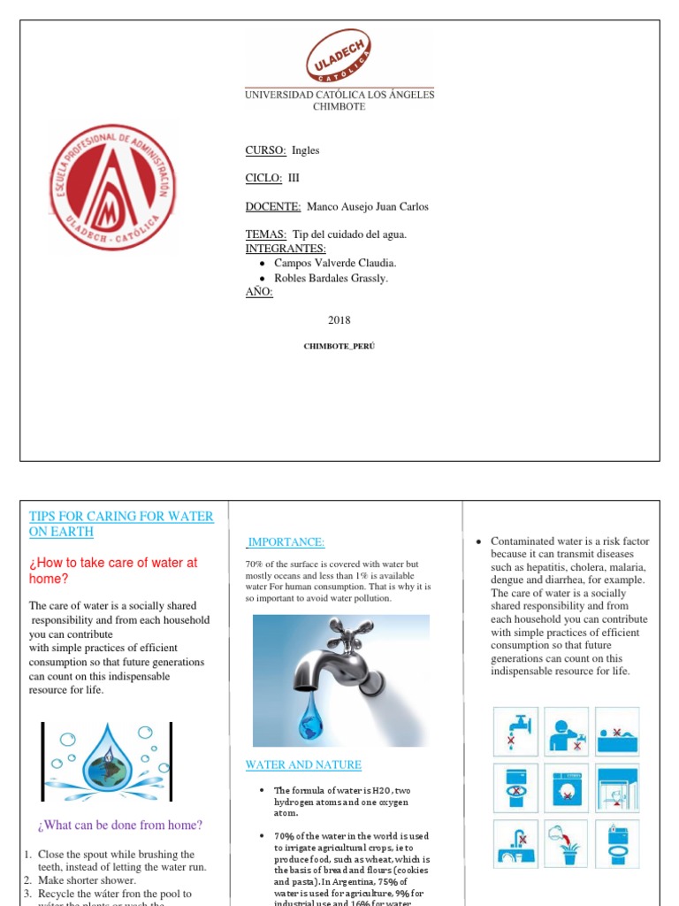 Caring for Water Tips | PDF | Water Management | Water