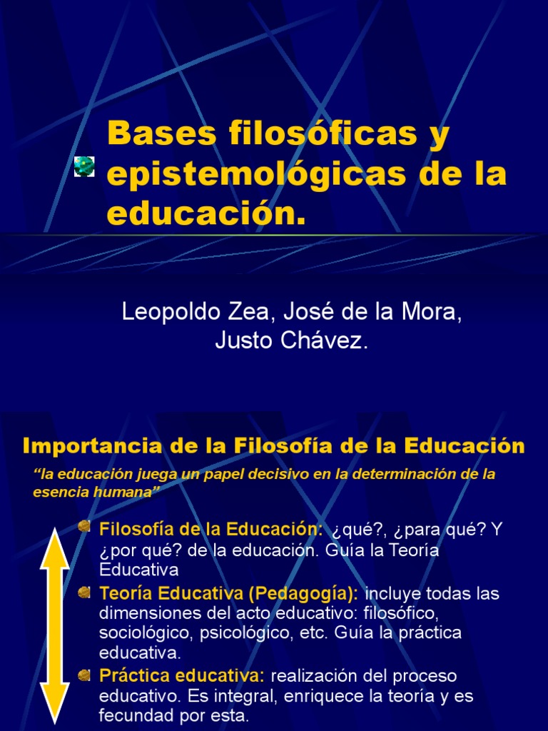 Bases Filosóficas y Epistemológicas | PDF | Filosofía de la educación ...