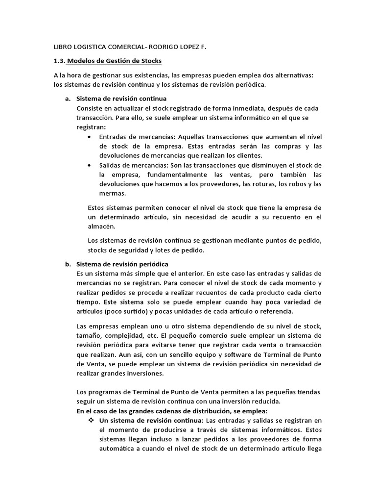 Ari - Modelos de Gestion de Stocks | PDF | Business | Science