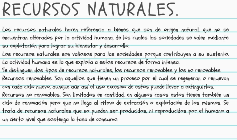 Recursos Naturales Definicion PDF | PDF
