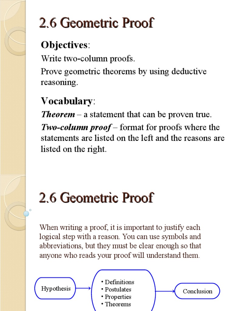 Geometric Proofs: Two-Column Method | PDF