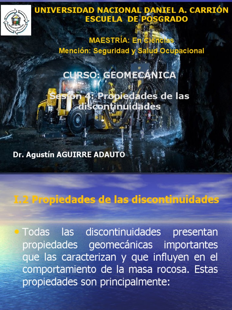 Sesion 4 - Propiedades de Las Discontinuidades | PDF | Meteorización ...