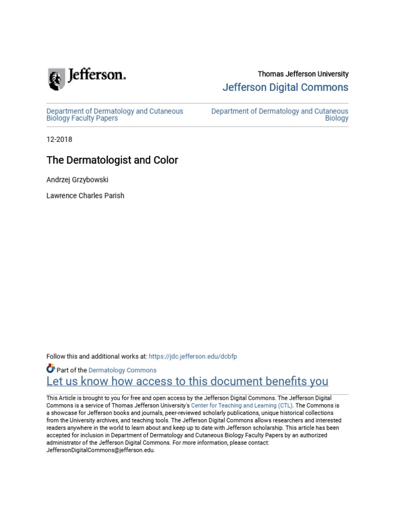 Dermatologist and Color | PDF | Dermatology | Color