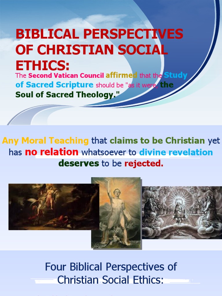 5 Biblical Perspectives of Christian Social Ethics | PDF | Christian ...