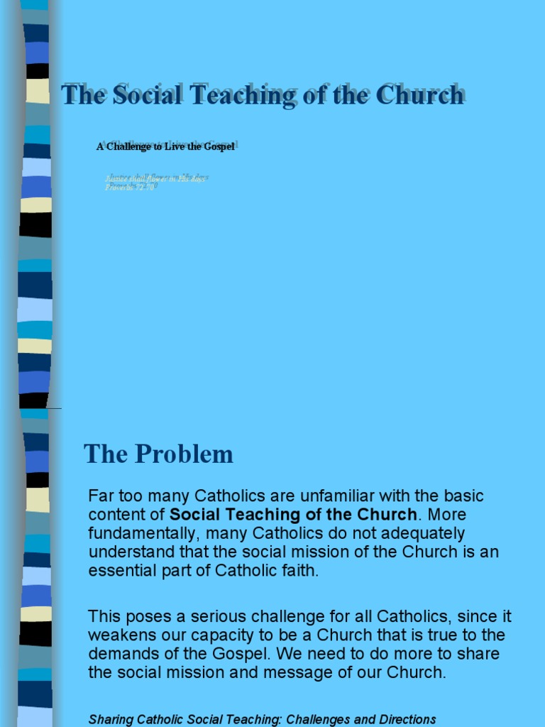 The Social Teaching of The Church | PDF | Catholic Social Teaching ...