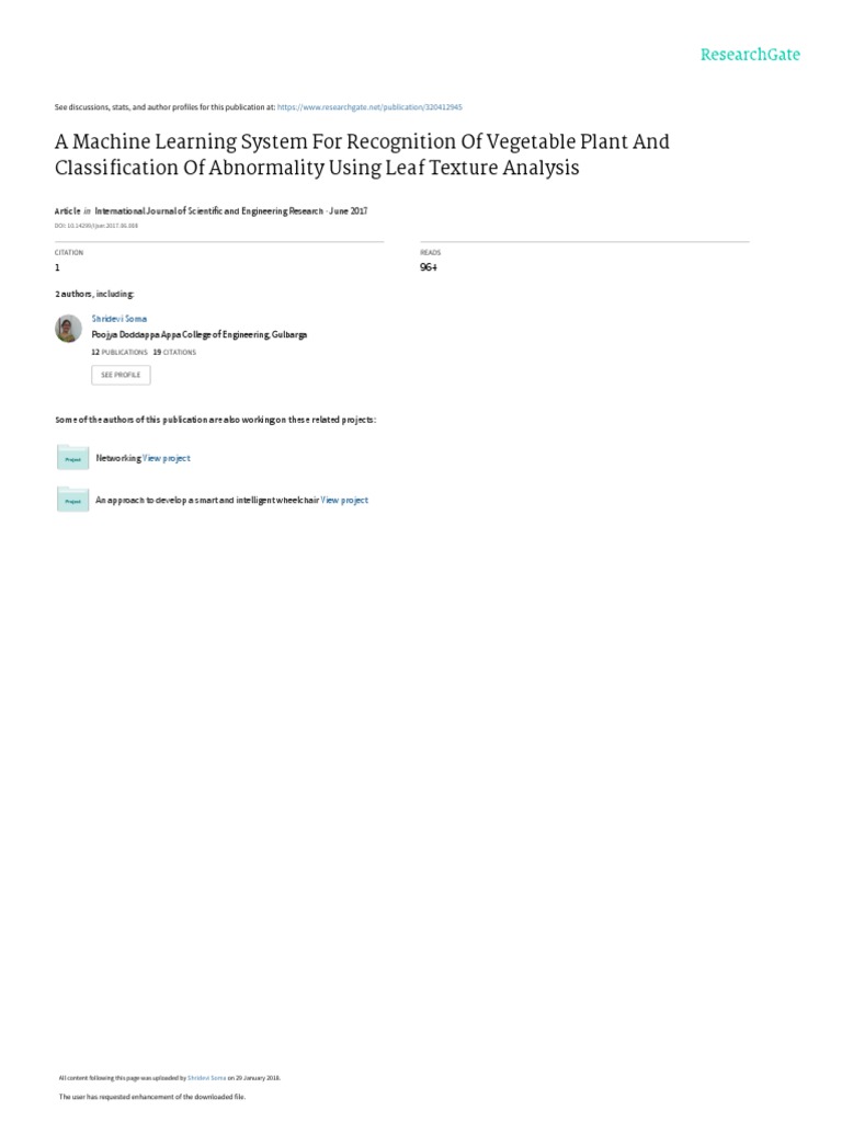 A Machine Learning System For Recognition of Vegetable Plant and ...