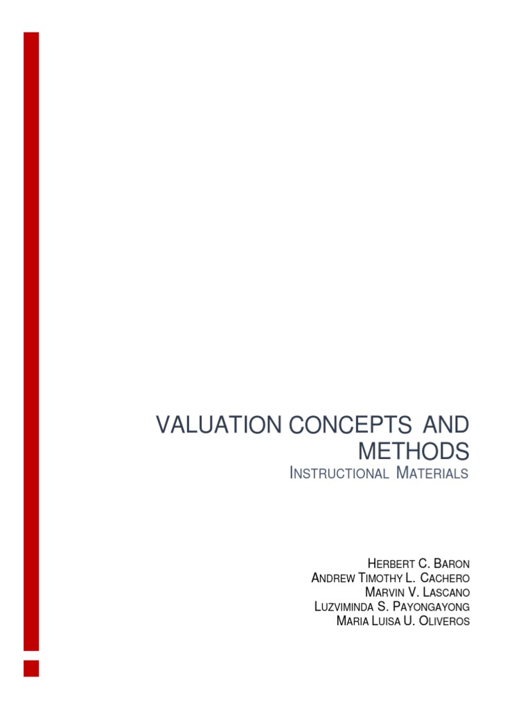 Valuation Concepts and Methods: Nstructional Aterials | PDF | Business ...