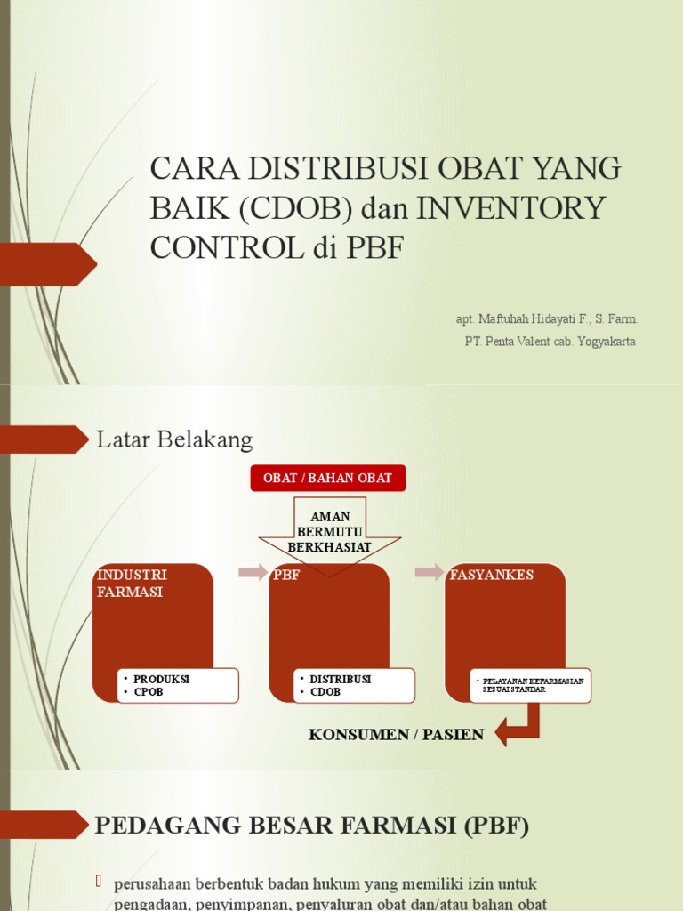Cara Distribusi Obat Yang Baik (Cdob) | PDF