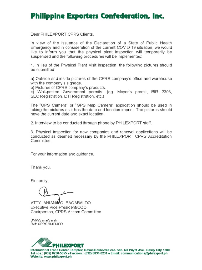 New CPRS Inspection Guidelines | PDF