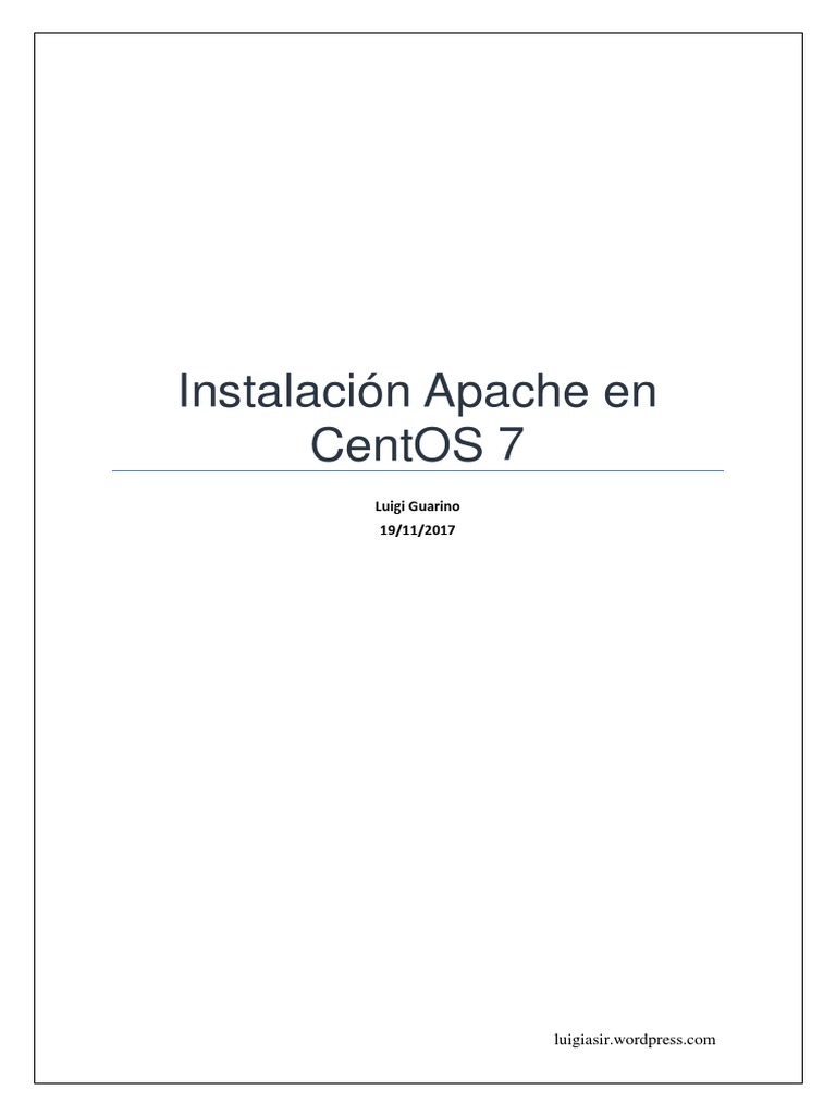 Instalacic3b3n Apache en Centos 7 | PDF | Servidor web | Internet y web