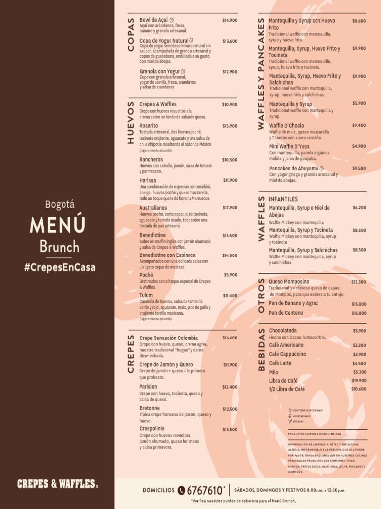 Menú #Crepesencasa Bogotá PDF | PDF | pesto | ensalada