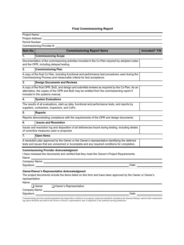 Final Commissioning Report | PDF | Business