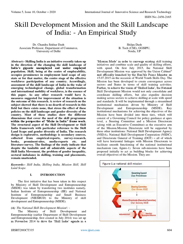 Skill Development Mission and The Skill Landscape of India - An ...
