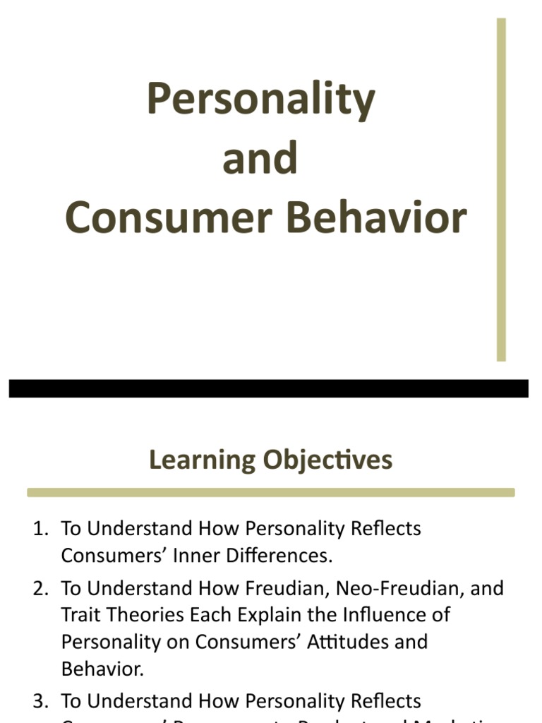 3.2 Personality and Consumer Behavior | PDF | Personality Psychology ...