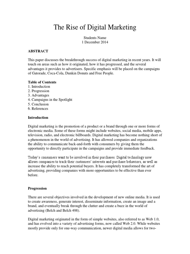 Term Paper Digital Marketing Term Paper | PDF | Digital Marketing ...