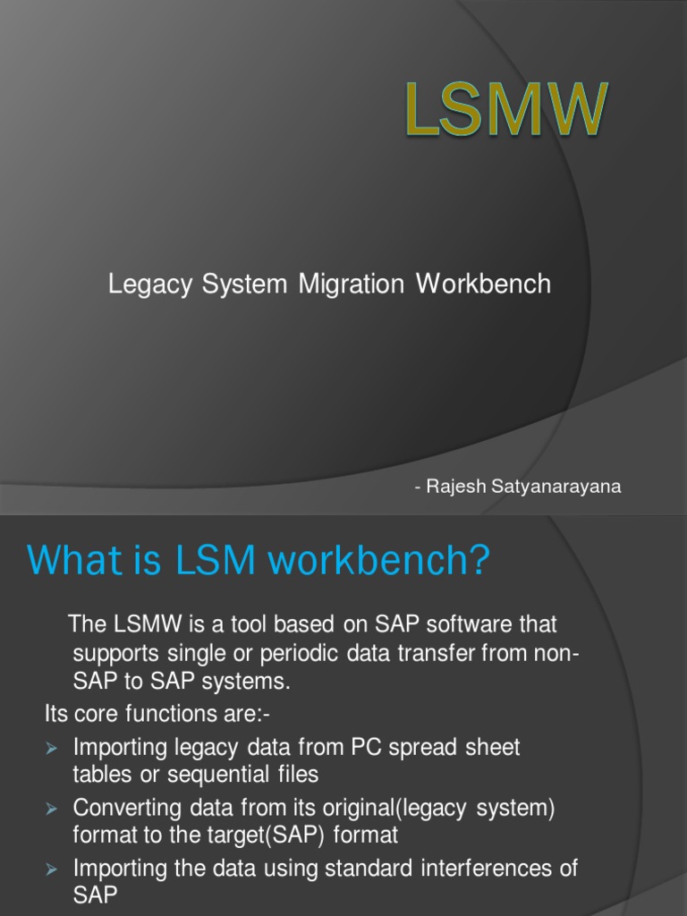 SAP Legacy System Migration Workbench PDF | PDF