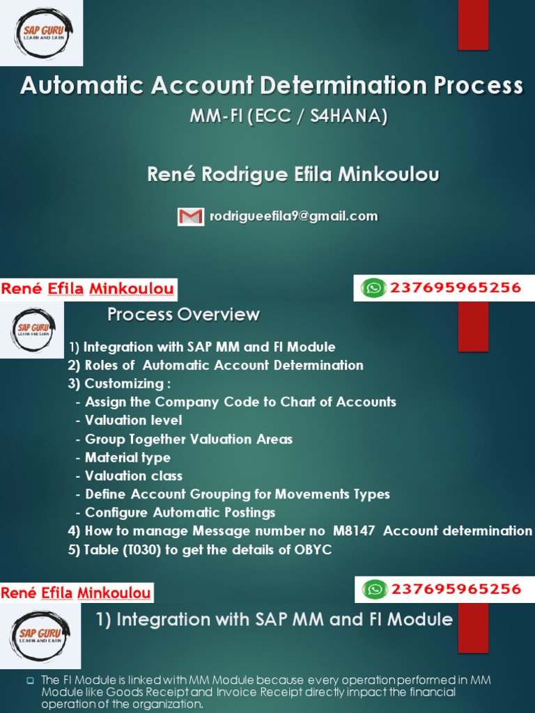 Automatic Account Determination Process | PDF | Receipt | Valuation ...