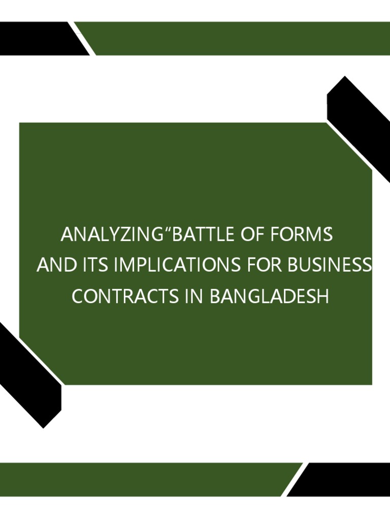 Analyzing "Battle of Forms" and Its Implications For Business Contracts ...