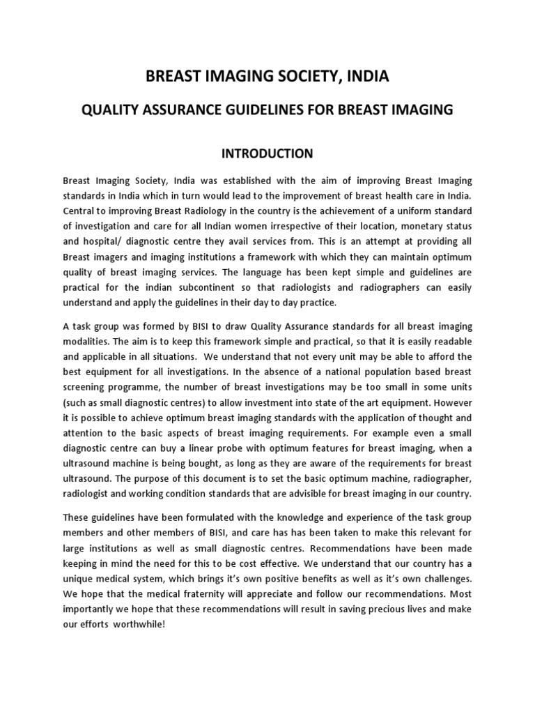 INTRODUCTION QA Guidelines | PDF