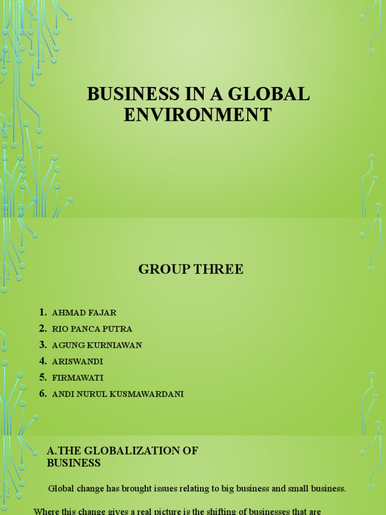 Business in A Global Environment | PDF | Tariff | Free Trade