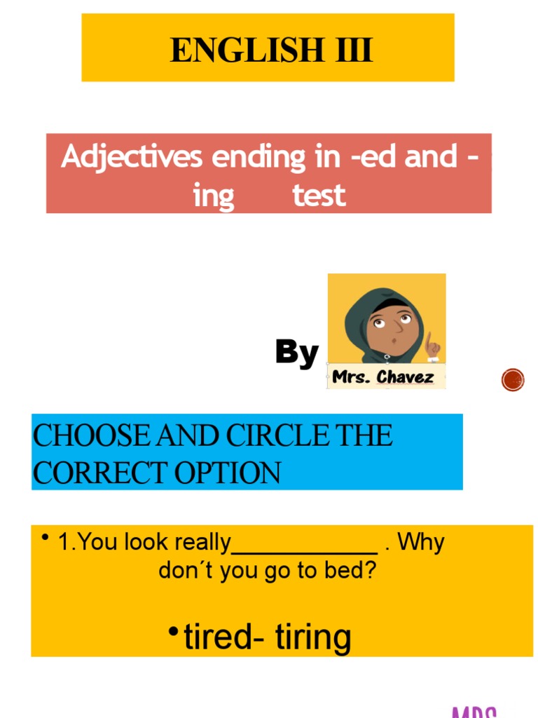 Adjectives Ed and Ing Test 2019-B | PDF