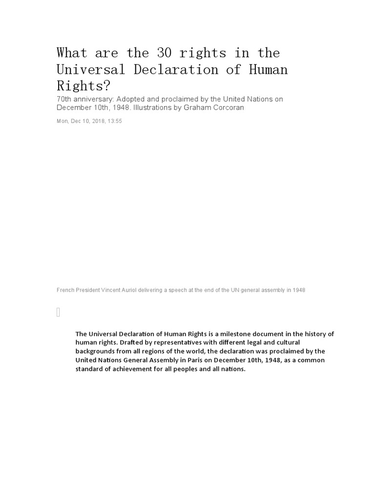 30 Rights in the Universal Declaration | PDF | Human Rights ...