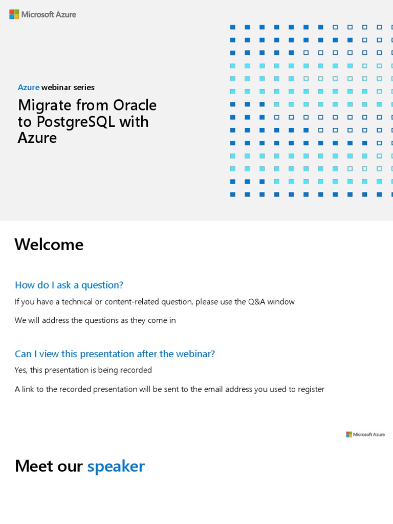 Migrate From Oracle To Postgresql With Azure: Webinar Series | PDF | Postgre Sql | Oracle ...