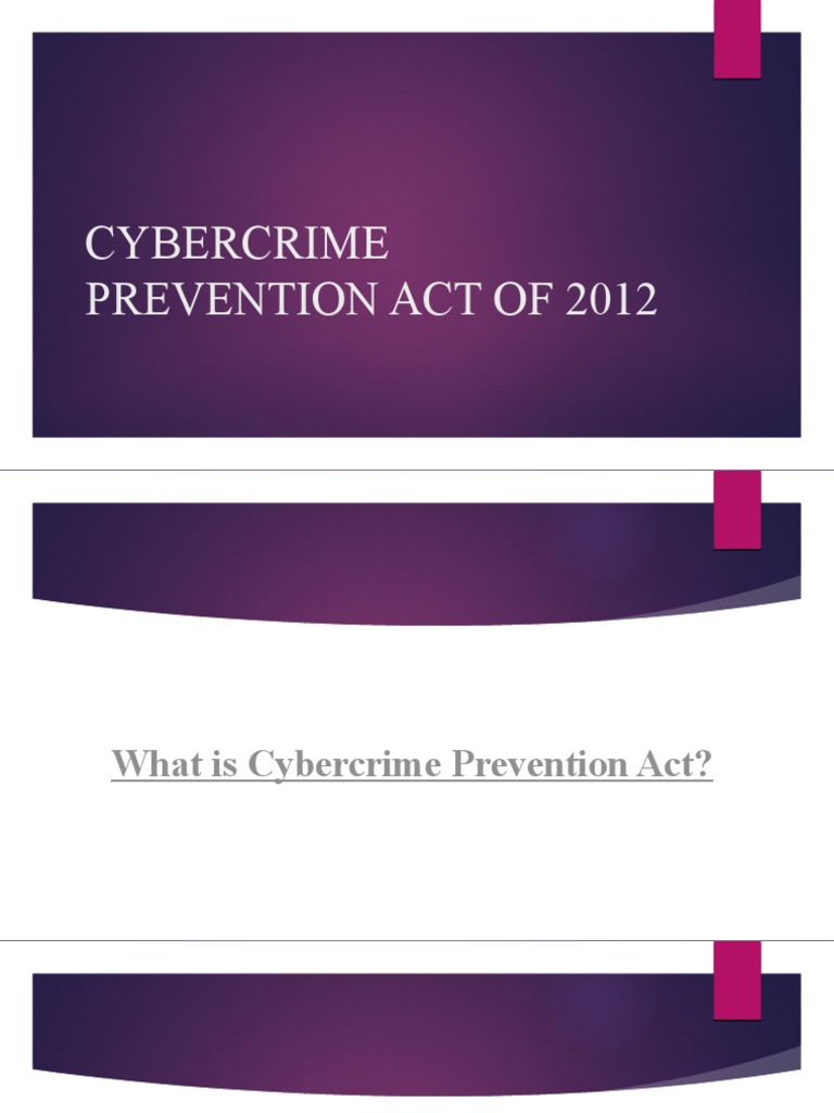 Cybercrime Prevention Act of 2012 | PDF