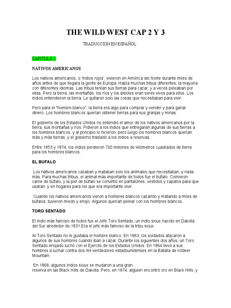 THE WILD WEST Traduccion | PDF | Doc Holliday | siux