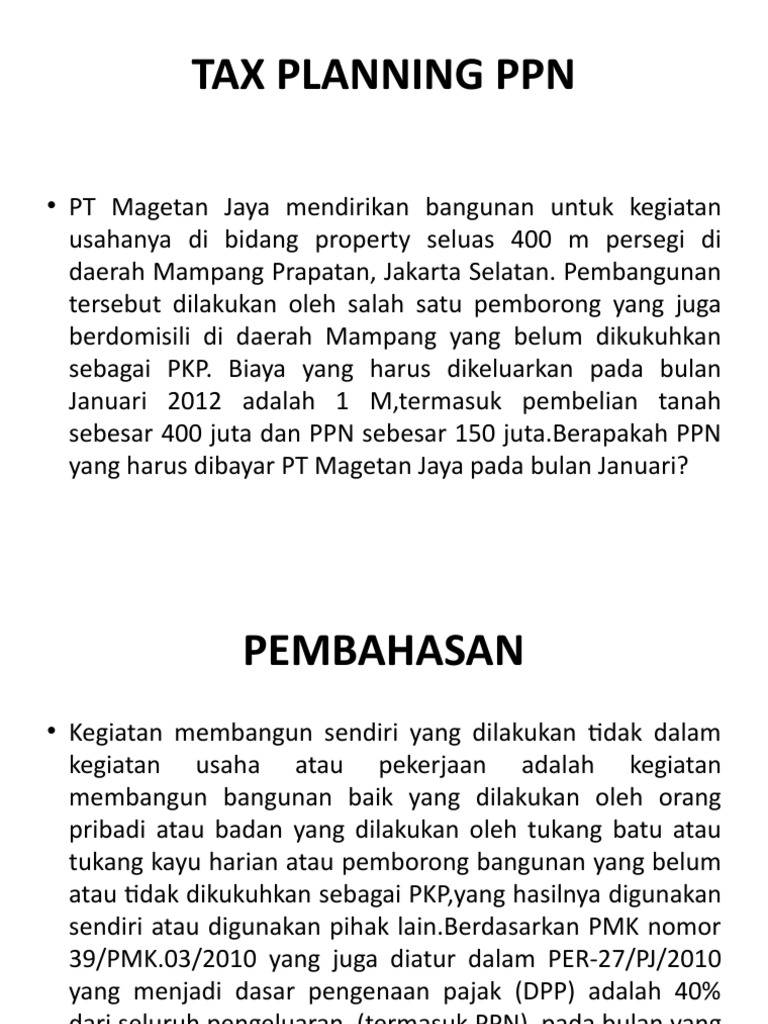 Revisi Tax Planning Ppn Kasus Pdf