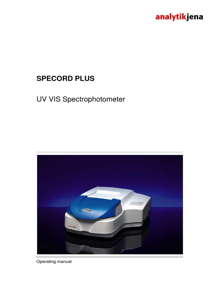 Specord Plus: UV VIS Spectrophotometer | PDF | Electromagnetic ...
