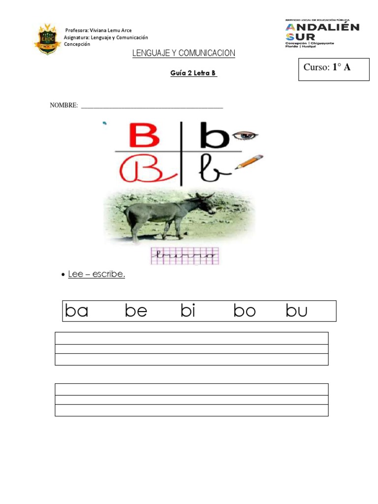 Guia 2 Letra B PDF | PDF | Artes del Lenguaje y Comunicación | Estudios ...