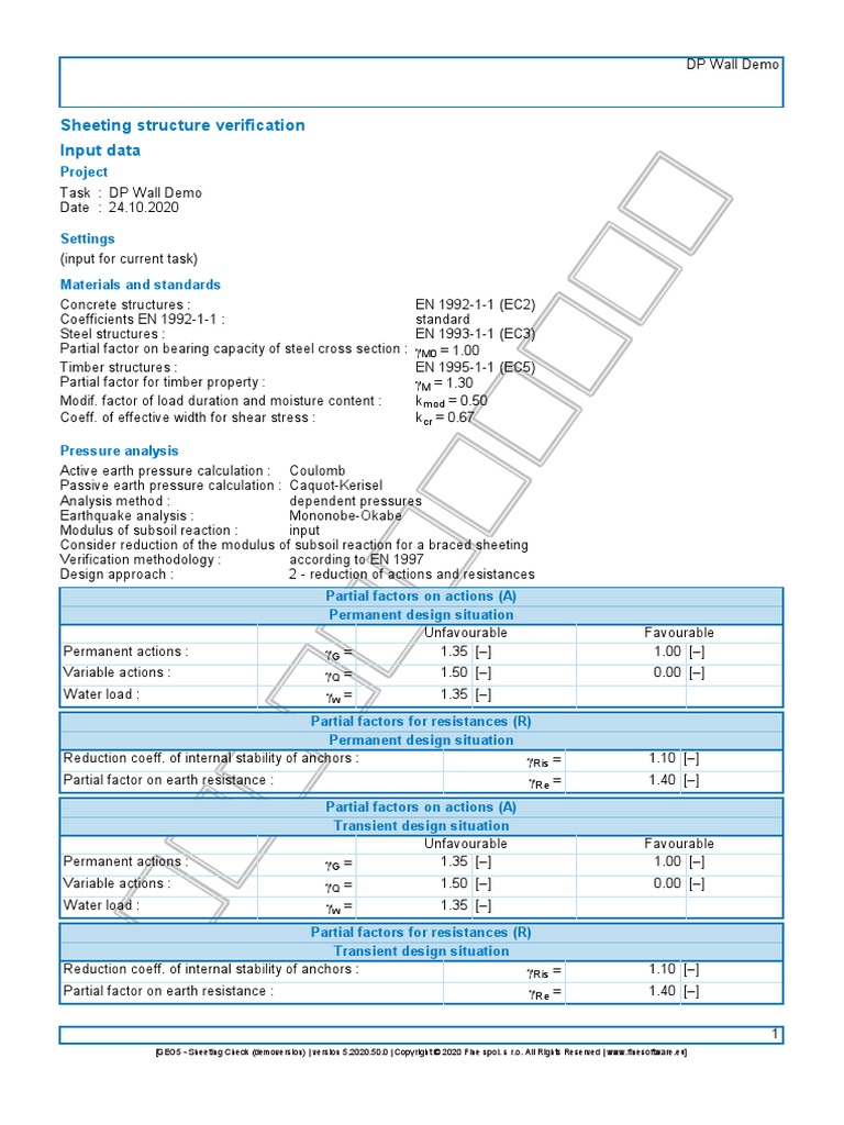 Sheeting Structure Verification Input Data | PDF | Sand | Soil