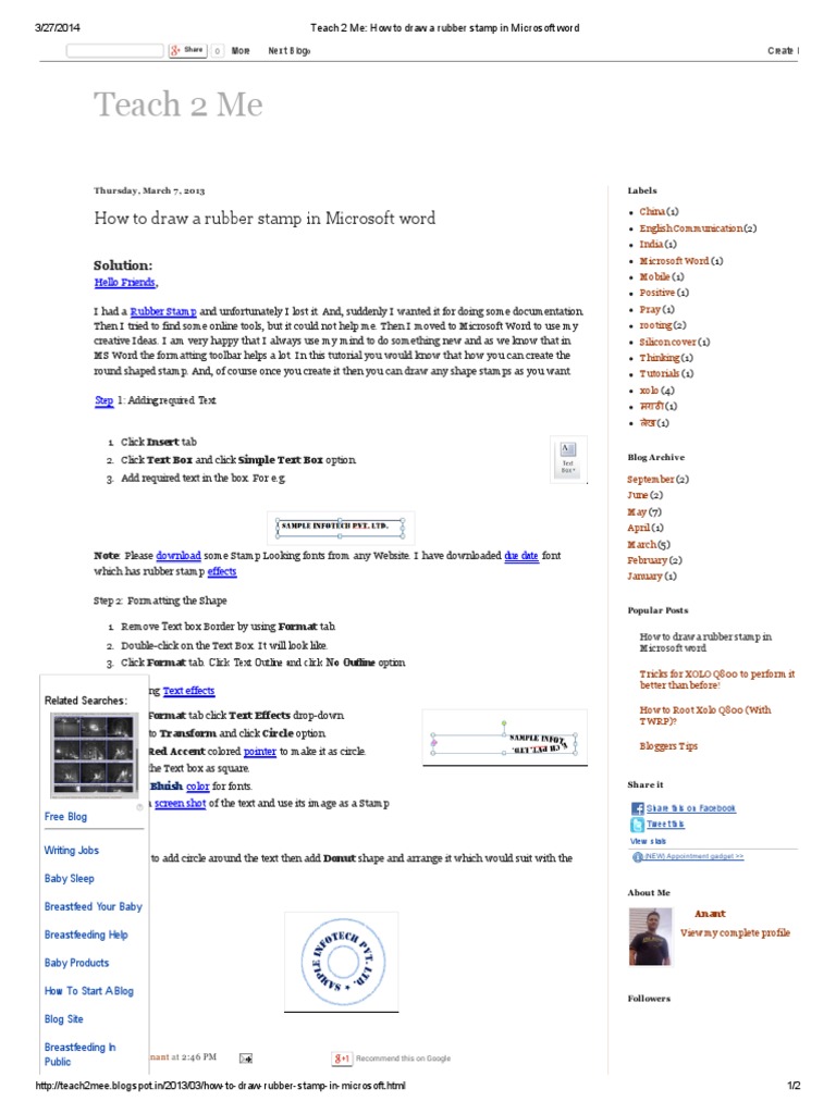 How To Draw A Rubber Stamp in Microsoft Word | PDF | Microsoft Word | Blog
