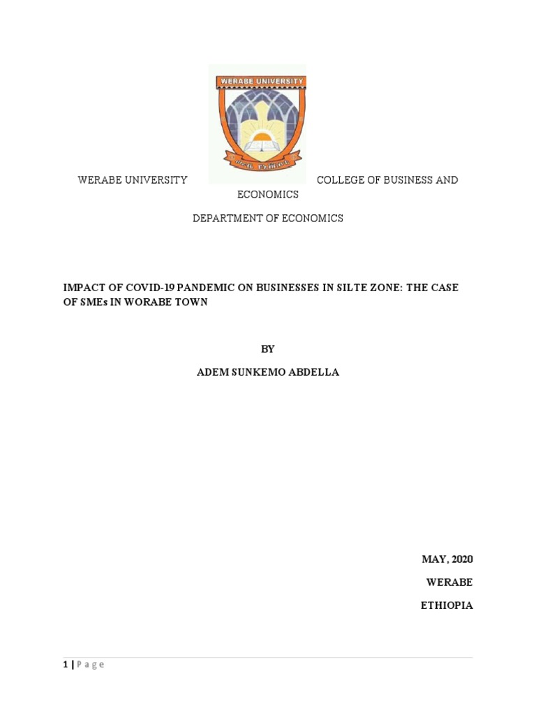 COVID-19 Research WERABE UNIVERSITY | PDF | Survey Methodology | Recession